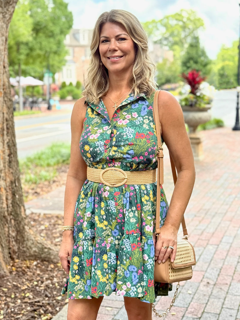 Bloom Breeze Floral Mini Dress - Green Multi – All Inspired Boutiques