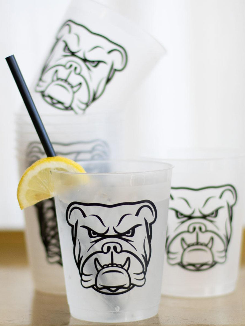 Bulldog Party Cups - Frosted Black – All Inspired Boutiques