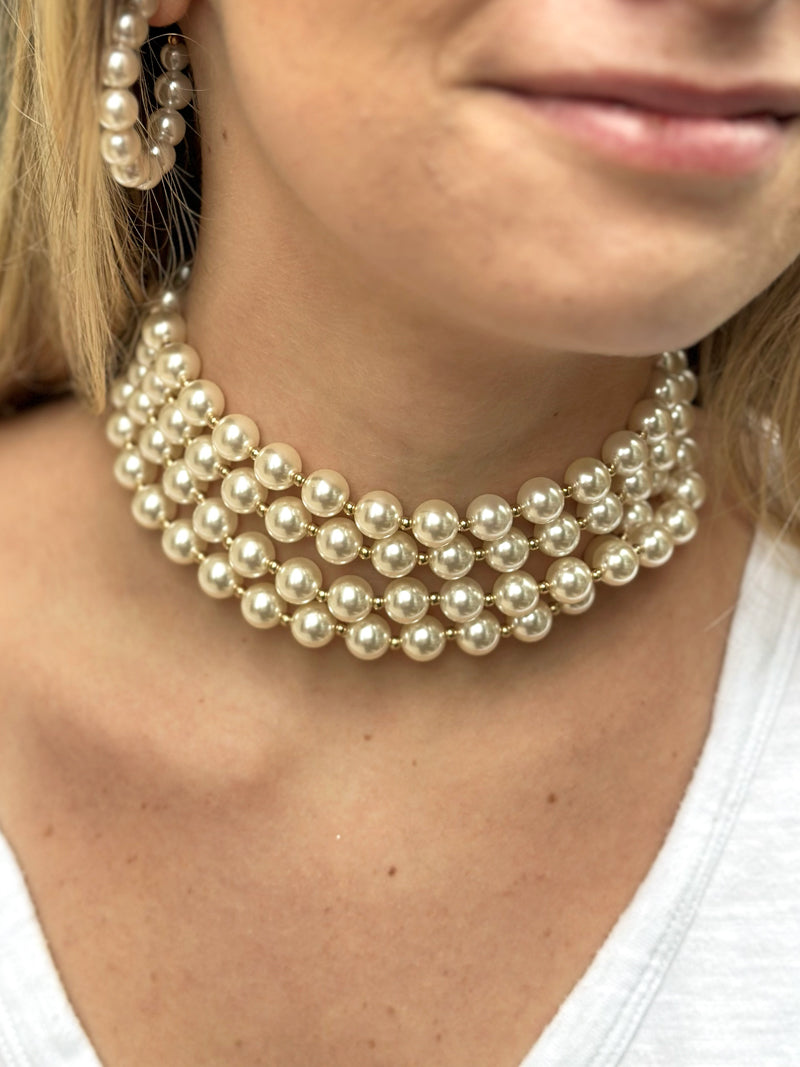 Chunky pearl choker store